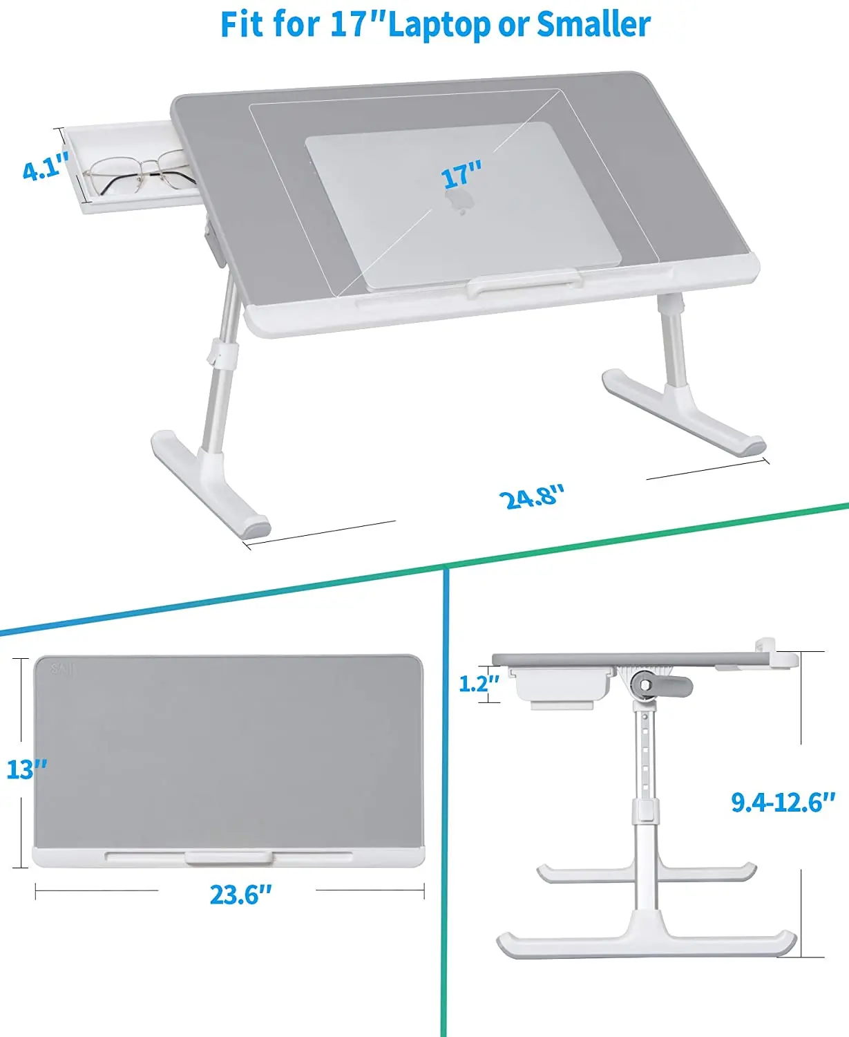 Saiji Adjustable Laptop Desk Kids Study Table Desk Computer Ergonomic ...