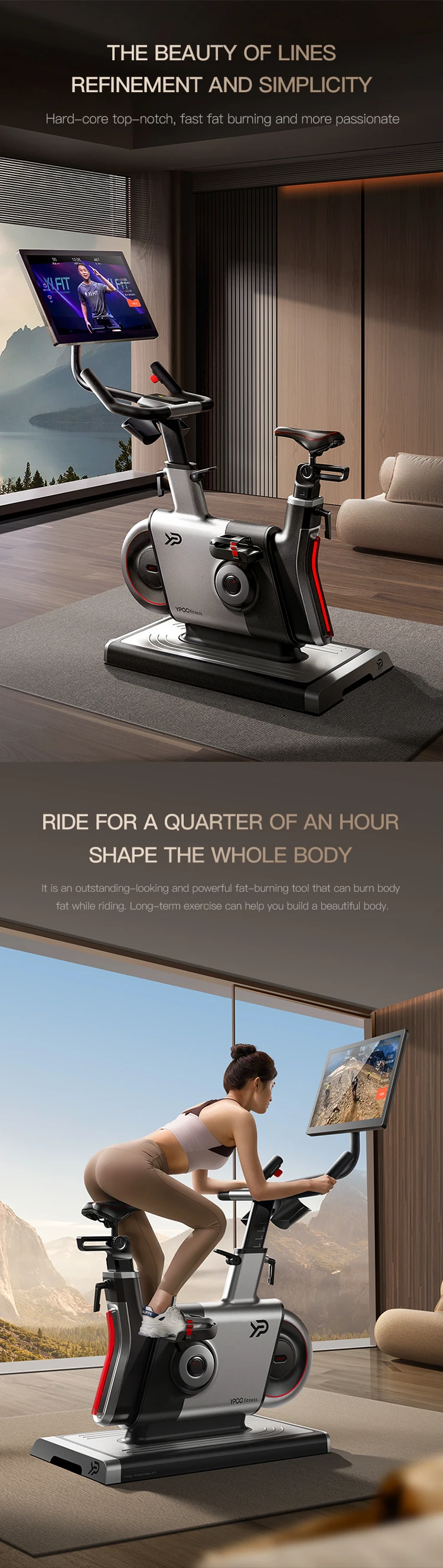 Ypoo New Design Spinning Bike 10 Kg Flywheel Home Commercial Gym Fitness Home Spinning Magnetic ...