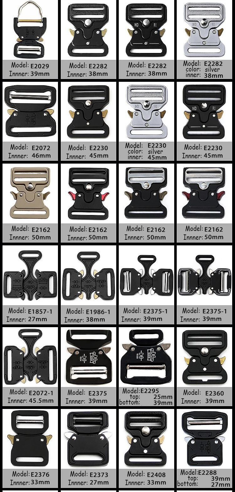 Mutly Size Light Metal High-tensile Tactical Belt Buckle Cobra ...