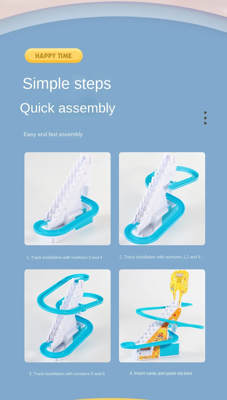 Douyin Same Style Duck Stair Climbing Electric Sound And Light Slide ...