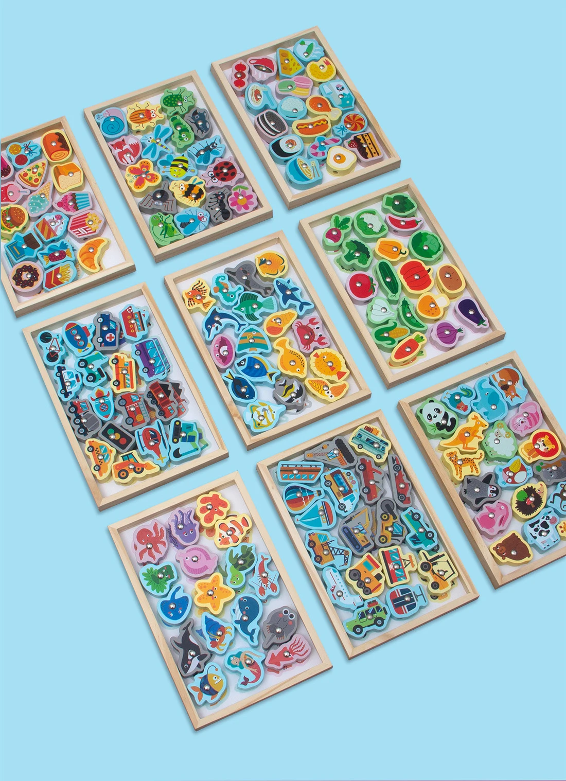 2024 New Wooden Threading Cartoon Fruit Vegetables Shape Blocks Toy ...