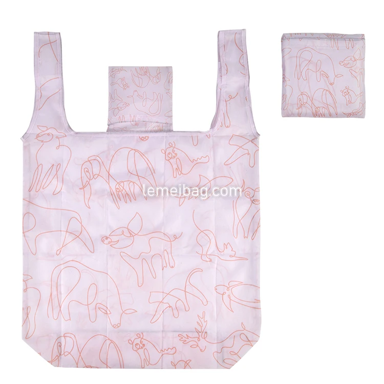 Custom Recycled Foldable 190t Polyester Shopping Bag