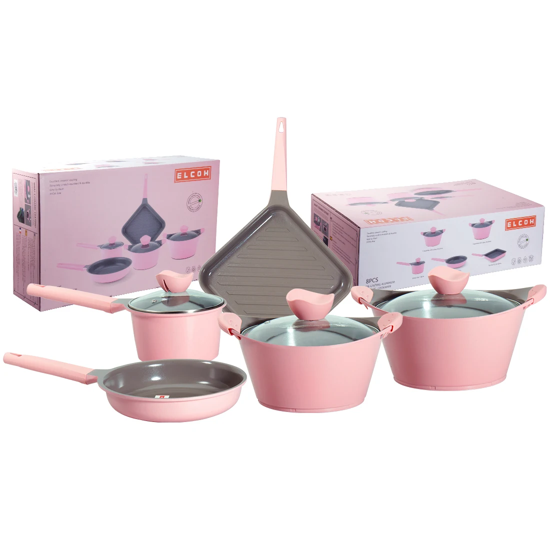 Cooklover 8pcs Diecast Aluminum Nonstick Pfoa Free Cookware Sets - Buy ...