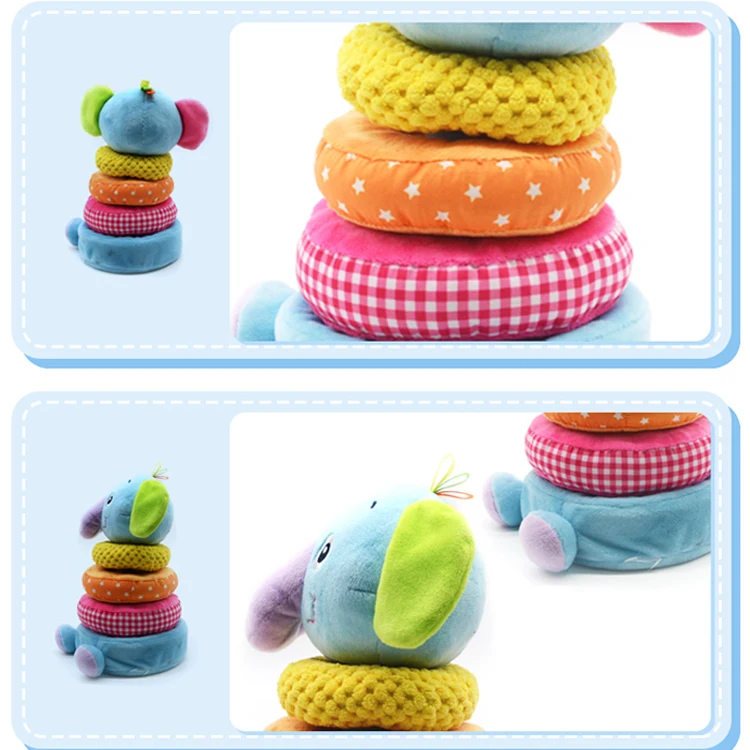 Infant Toys Baby Education Soft Stuffed Animal Stacking Toys Elephant ...