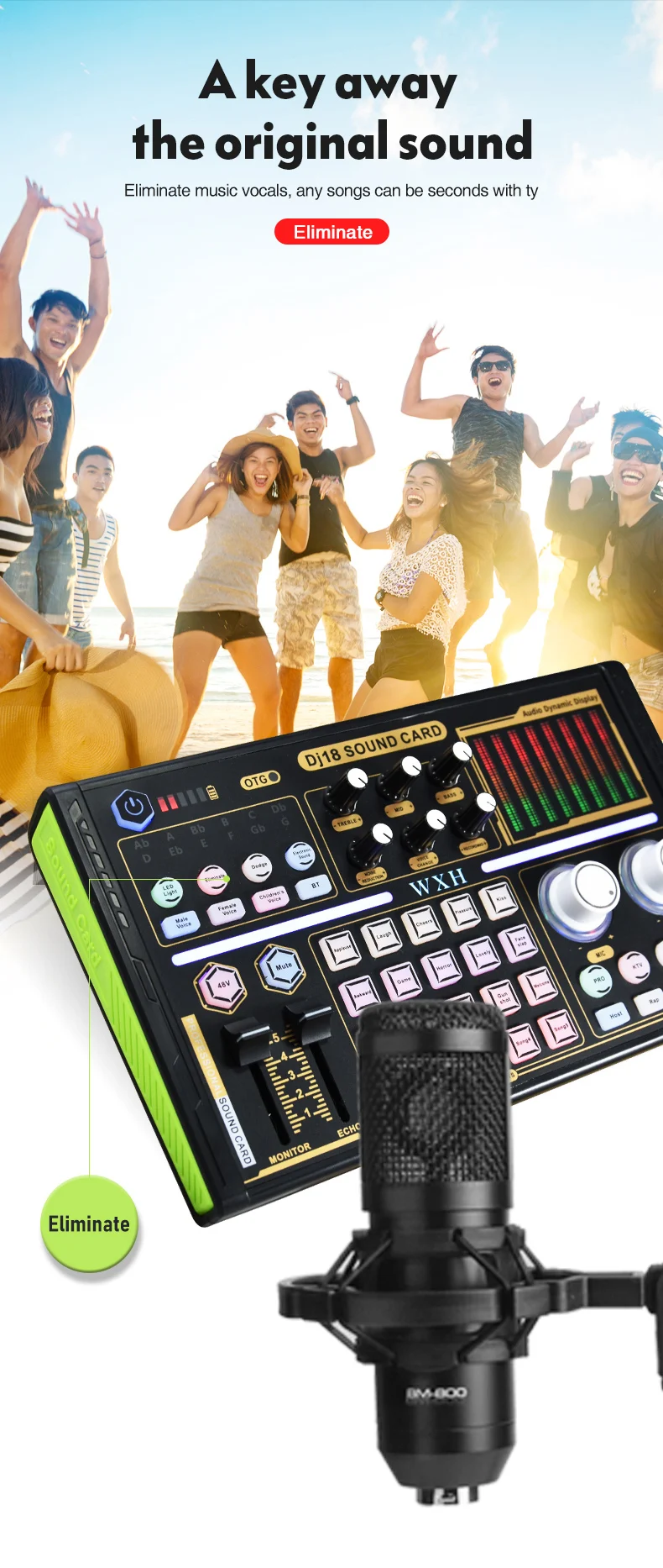 Bm 800 Professional Pc Dj18 Sound Card Set Bm800 Mic Studio Condenser Microphone For Karaoke ...