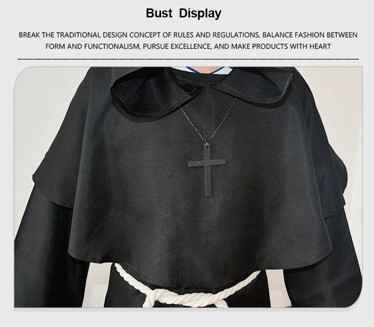 Halloween Costume - Medieval Monk Robe Cosplay Outfit