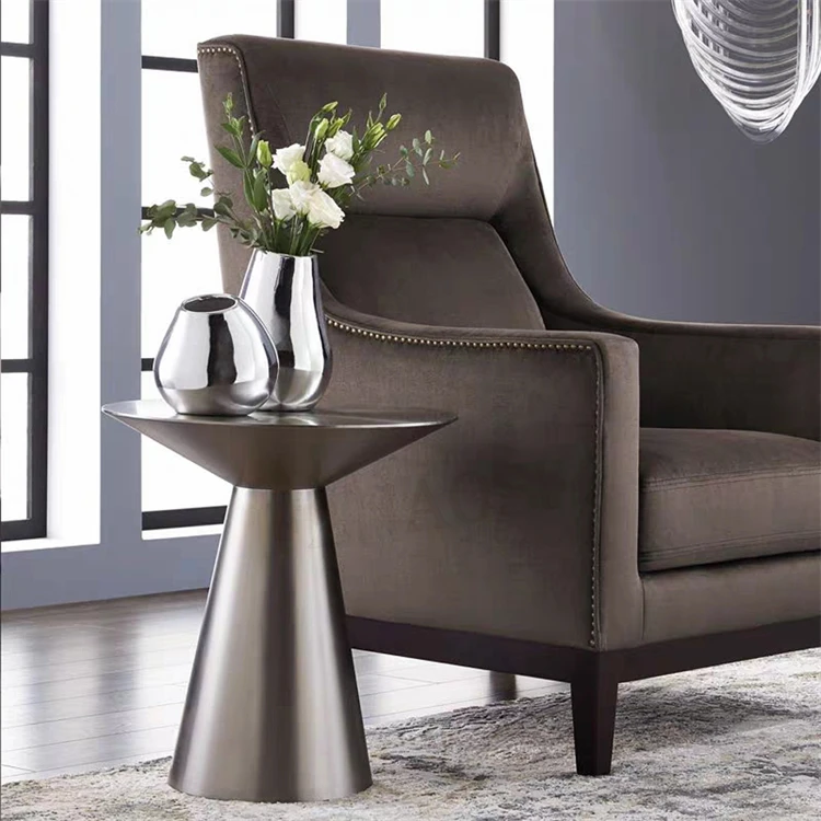 Living Room Furniture Luxury Stainless Steel Side Table Metal Side ...