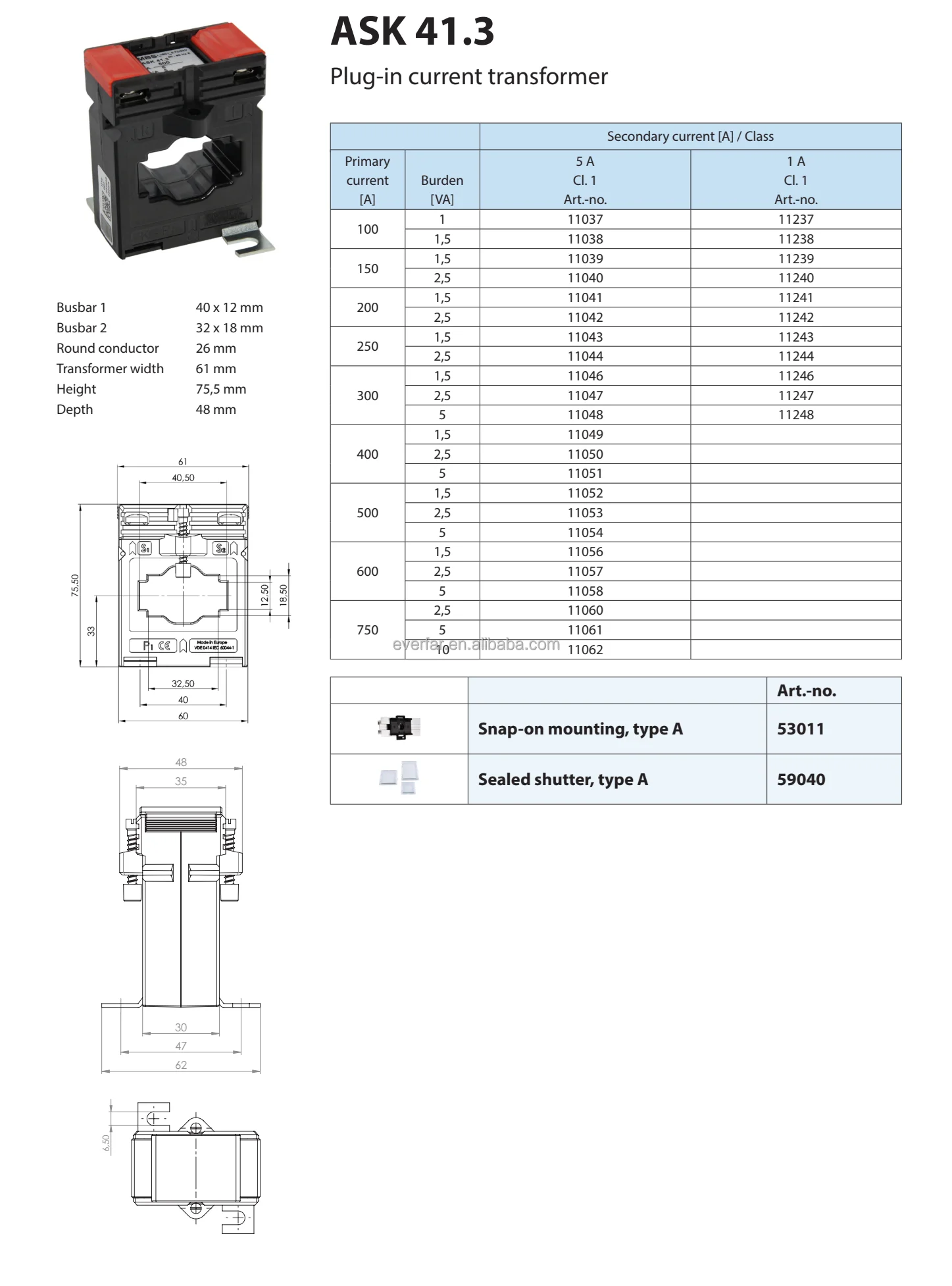 Low-voltage current and voltage transformers MBS ASR AS ASK ASG WSK KBU ...