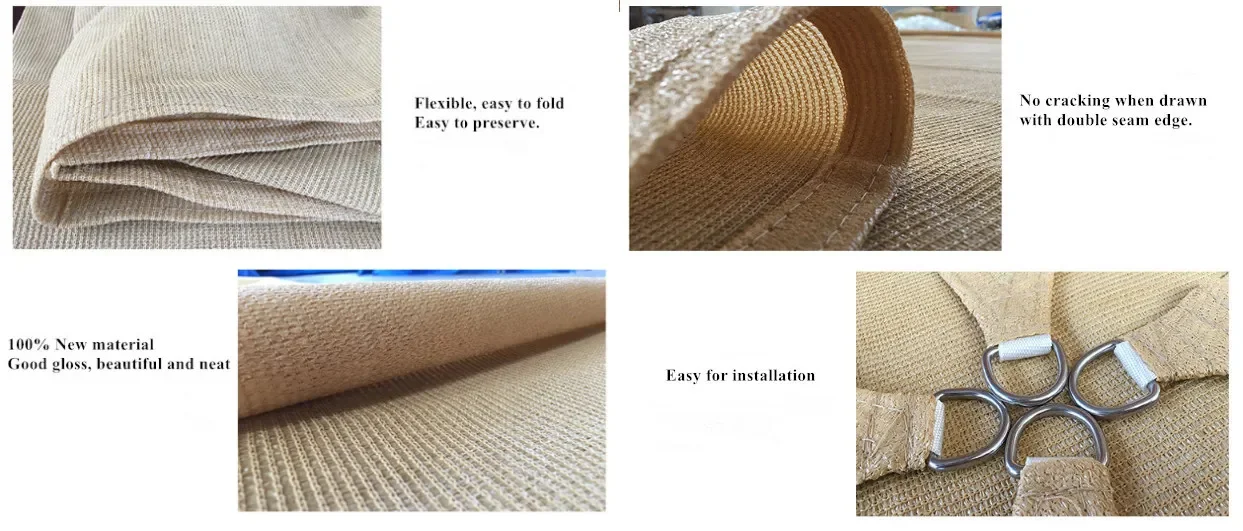 High Quality 340gsm 3*50m Beige Woven Fabric for Shade Nets