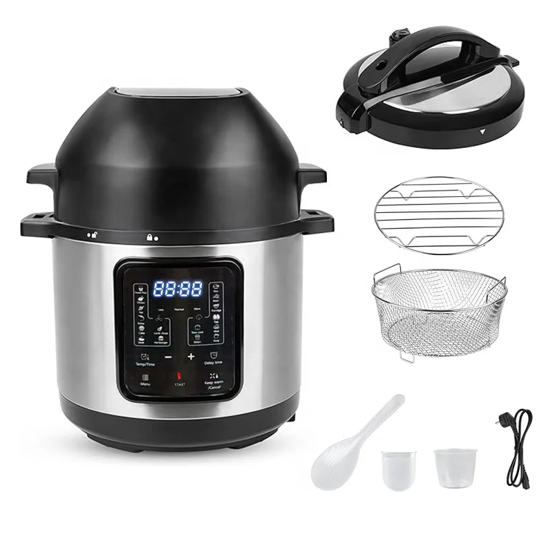 Stainless Steel Pressure Cooker Air Fryer 6L Intelligent Household ...