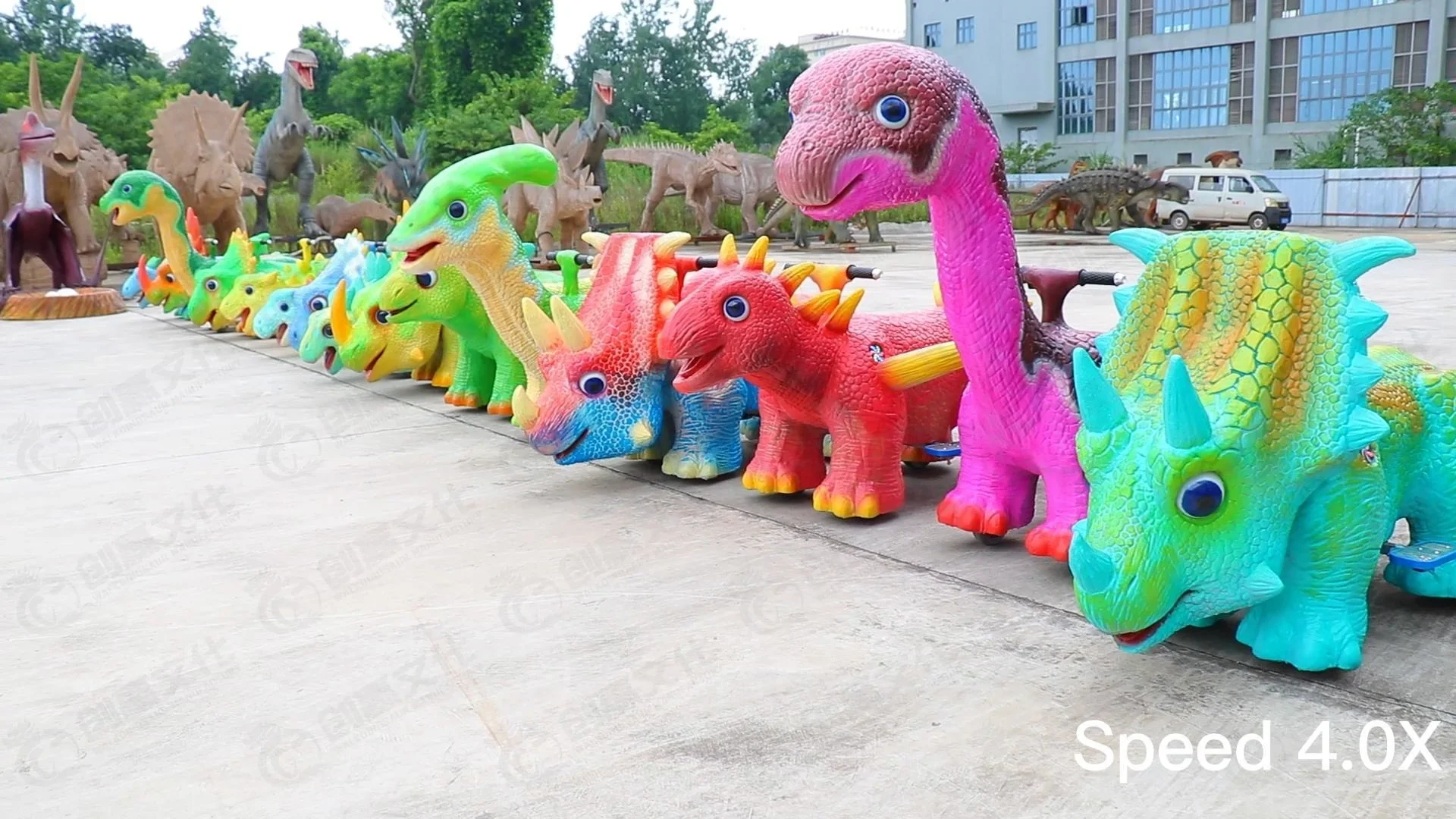 Playground Kids Game Coin Operated Motorized Dinosaur Ride Dinosaur ...