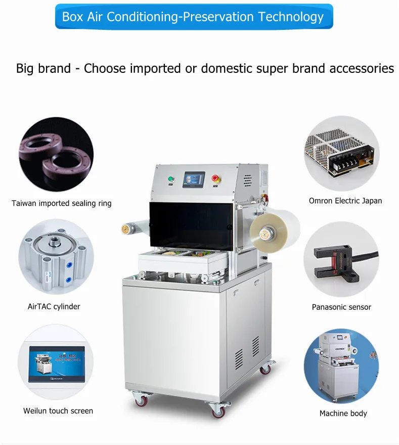 Gas Flushing System Fill Nitrogen Vacuum Packing Machine For Sandwich ...