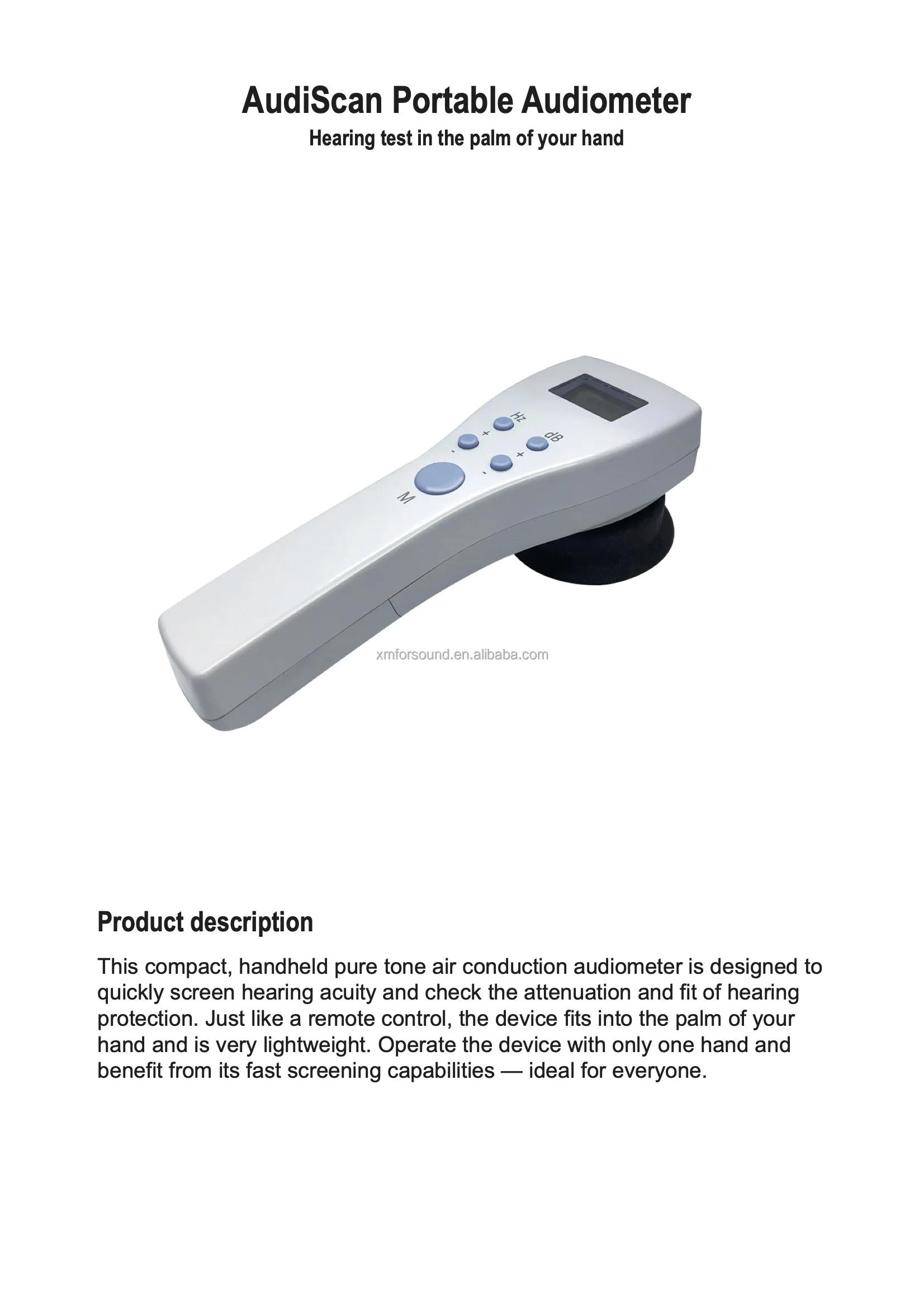 Forsound Audiscan Portable Audiometer - Mini Size Hearing Test