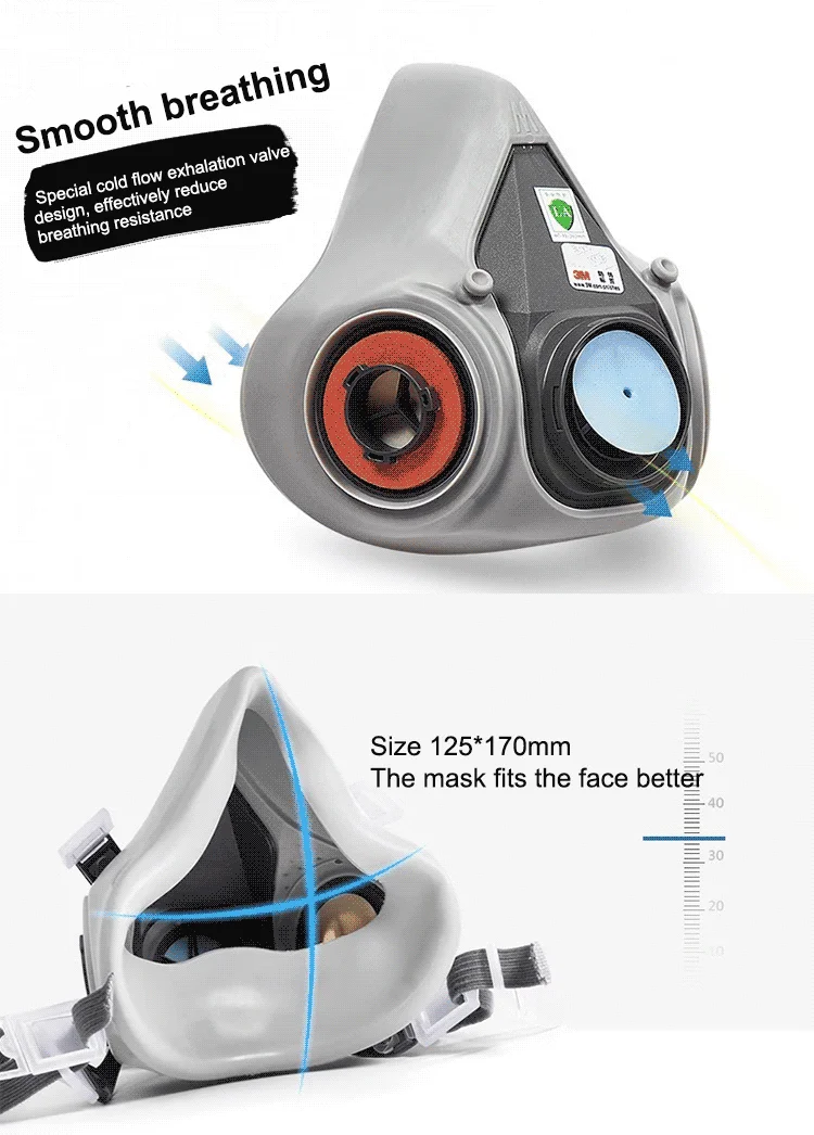 Effective Dust And Smoke Prevention Gas Mask Half Cover Protection Mask ...