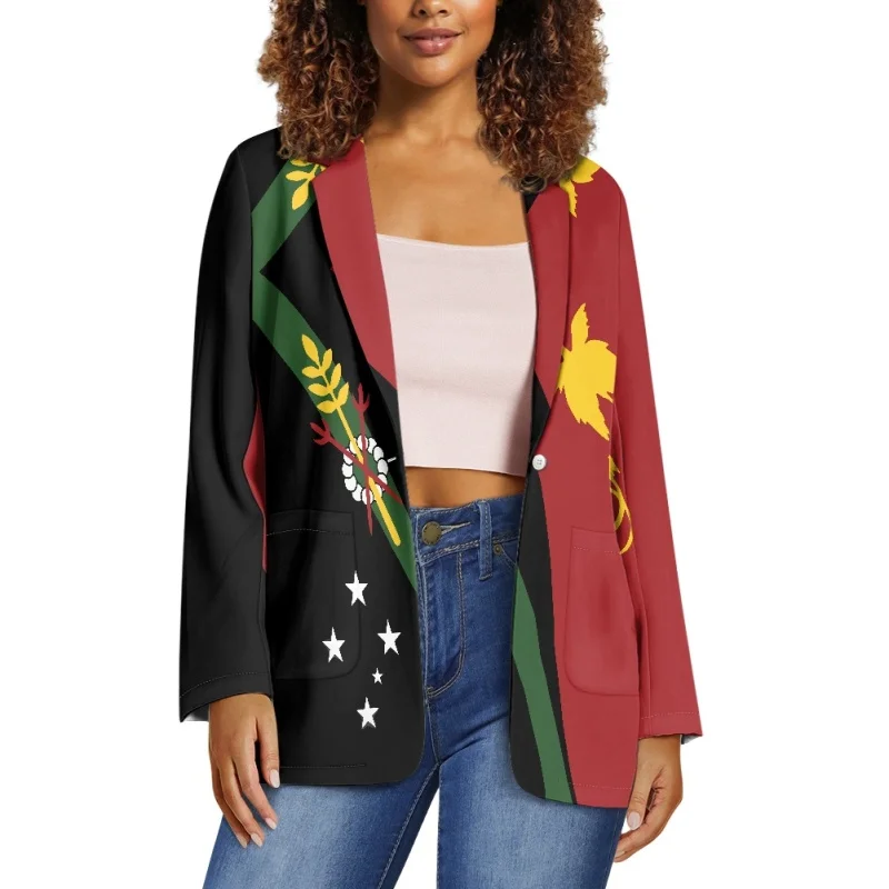 Lady Autumn Thin Papua New Guinea Business Female Blazer Jacket Casual ...