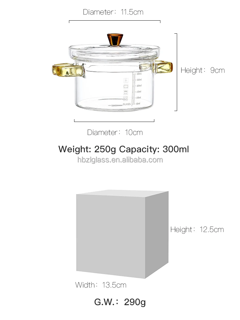 INS Korean Cookware Kitchen Glass Instant Noodle Pot Home Stock Pot ...