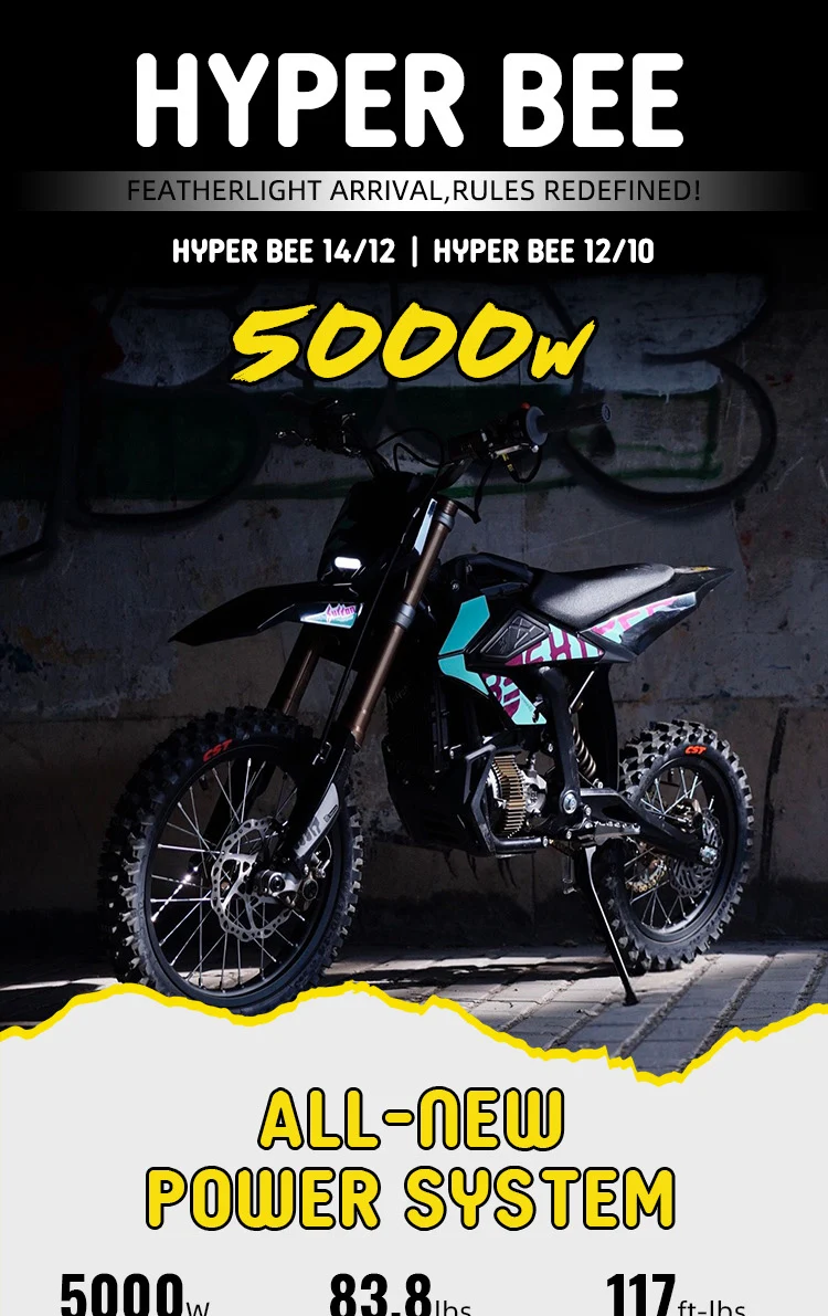 Sur Ron Hyperbee Electric Motorcycle 5000W Power and Smart Recovery for ...