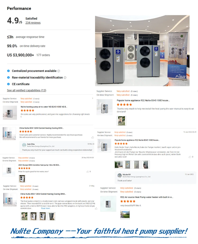 NULITE High Temperature Monoblock 16KW Solar Heat Pump