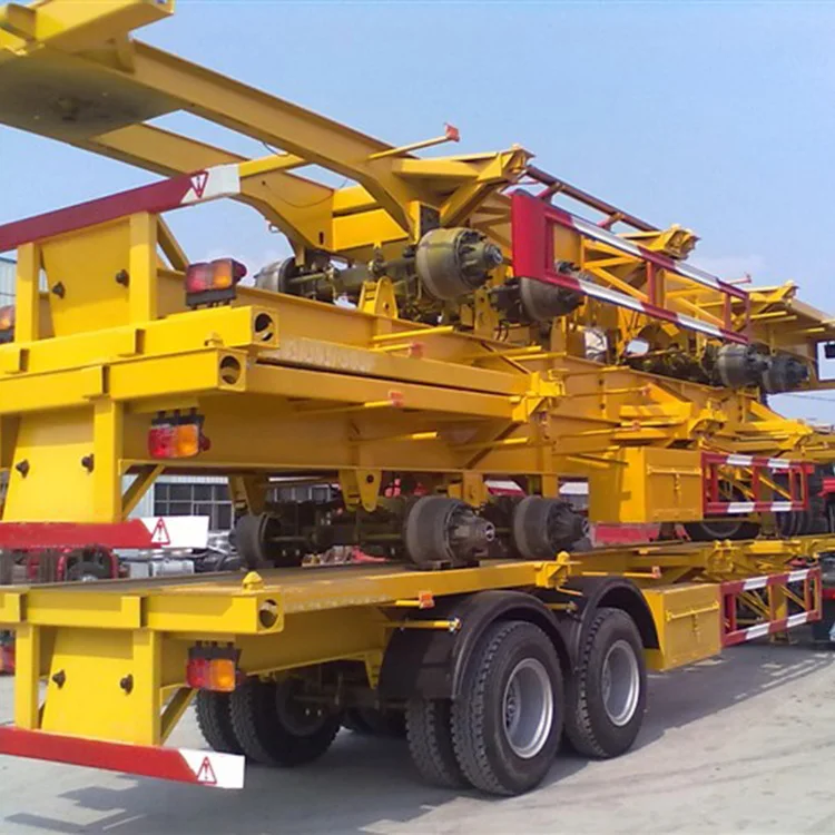 New Shipping Container Trailer Interlink Skeleton Container 2 Or 3 Axle Skeleton Container Truck ...