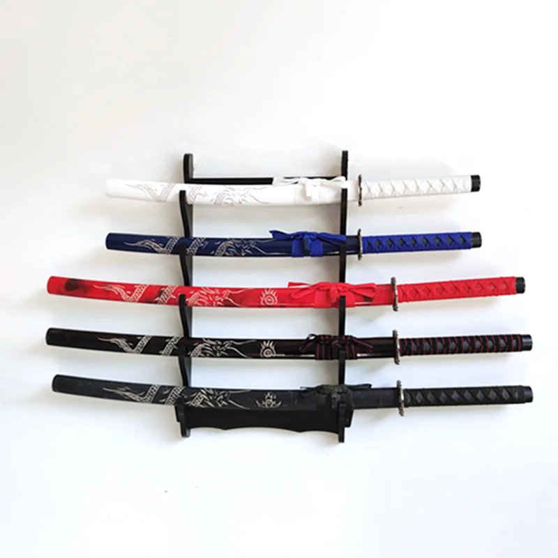 Wholesale Multi-storey Wall-Mounted Swords Display Rack Wood Katana ...