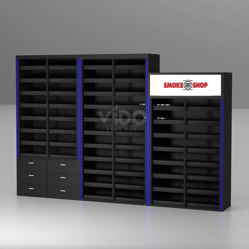Customized Wood Cigarette Shop Cabinet - High Quality Display Racks