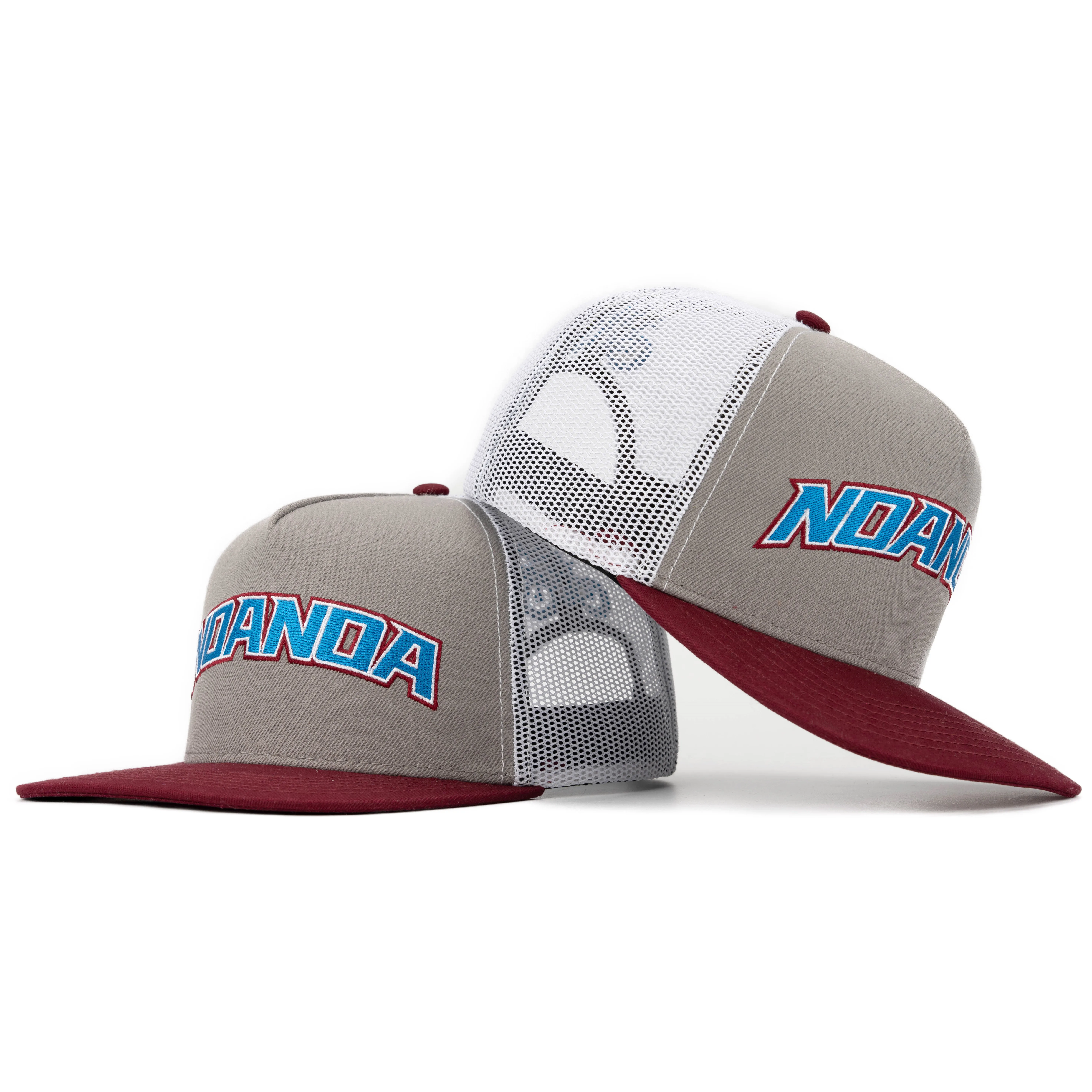 TCAP Custom High Red Nylon Mesh 5panel Flat Embroidered Trucker Hats ...