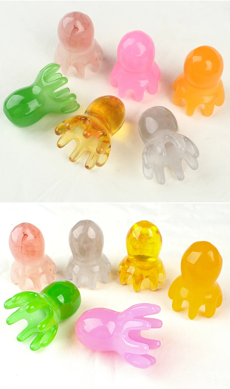 Resin Octopus Shape Head Massager - Meridian Scraping Tool
