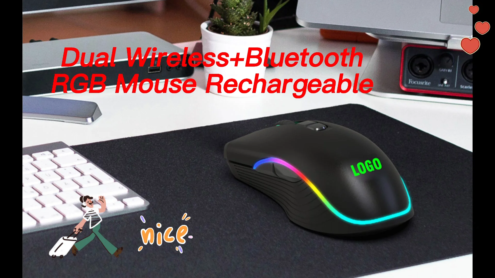 Rgb Dual Mode Connect Charging Wireless Gaming Mouse - Buy Charging ...