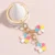 Cute Enamel Keychain Colorful Sakura Flower Key Ring Sweet Key Chains ...