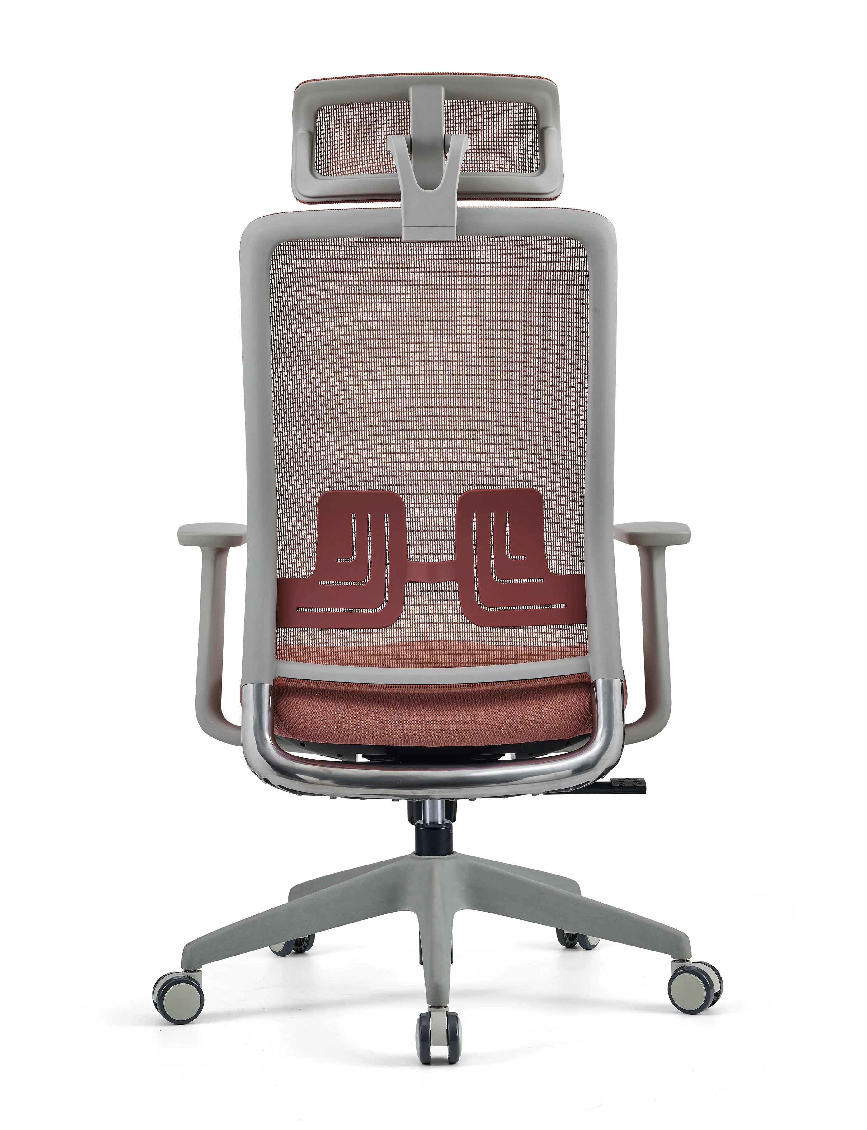 Red Wine Luxury Nylon Foot Swivel Backrest Manager Chair