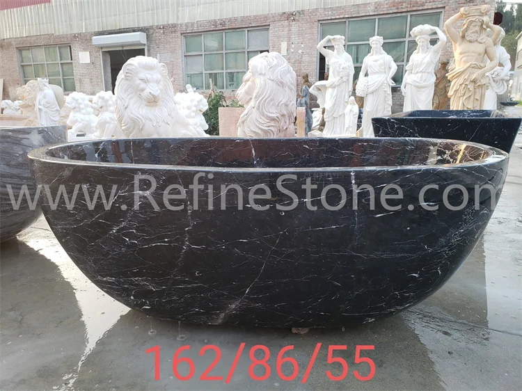 Grey Color Freestanding Natural Solid Marble Bathtub for Five Star ...