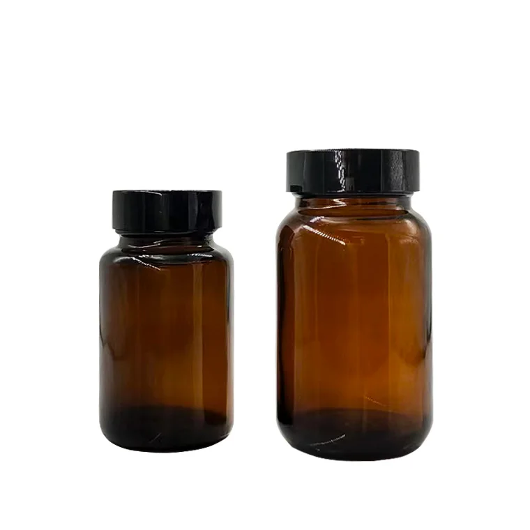 Medicinal Glass Bottle Amber 60cc 75cc 100cc Bottle Capsule Glass ...