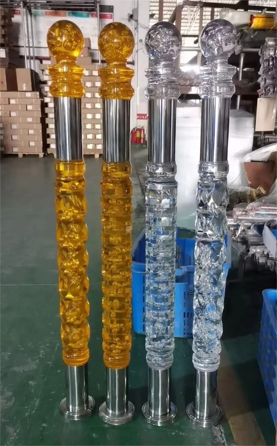 Luxury Clear Crystal Acrylic Glass Railing Baluster for Stairs