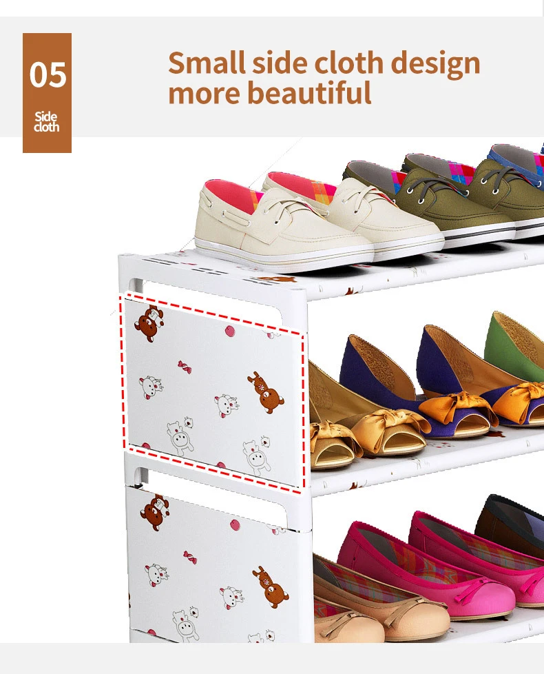 Folding Metal Shoe Racks Multilayer Non Woven Fabric Combination ...