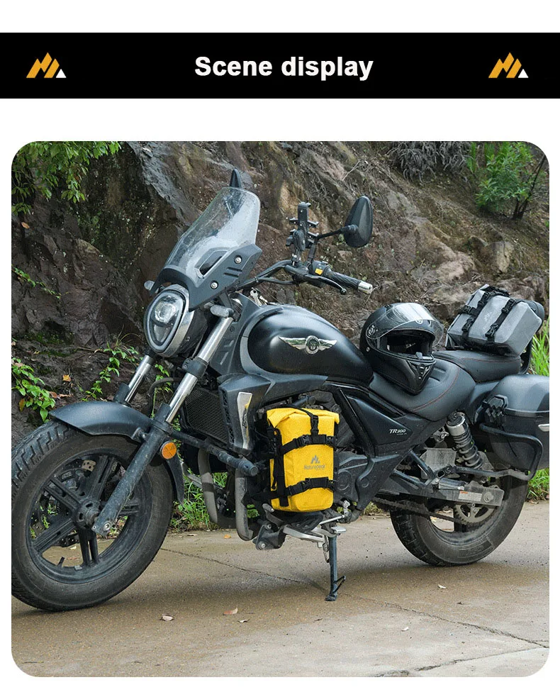 Motorcycle Front Bumper Bag - Durable & Waterproof 8L