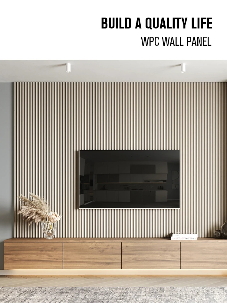 Waterproof Bamboo and Wood Fiber 3D Wave Shaped Wall Panel, Modern and ...