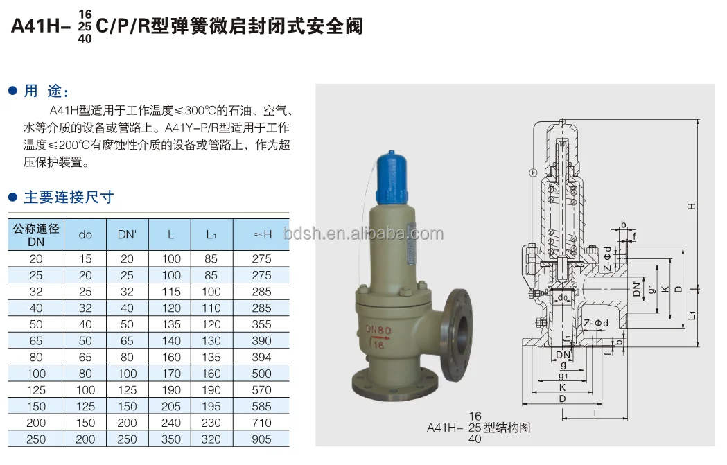 Stainless Steel Safety Valve A21W-16P SS304/SS316 | Pressure Relief ...