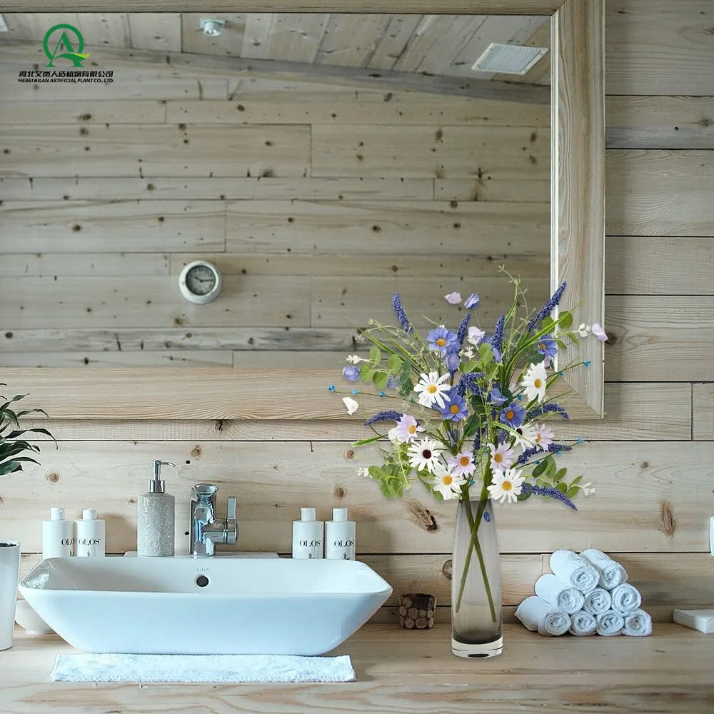 Artificial Spring Flowers Bouquet Colorful Wildflowers Silk Daisy Long ...