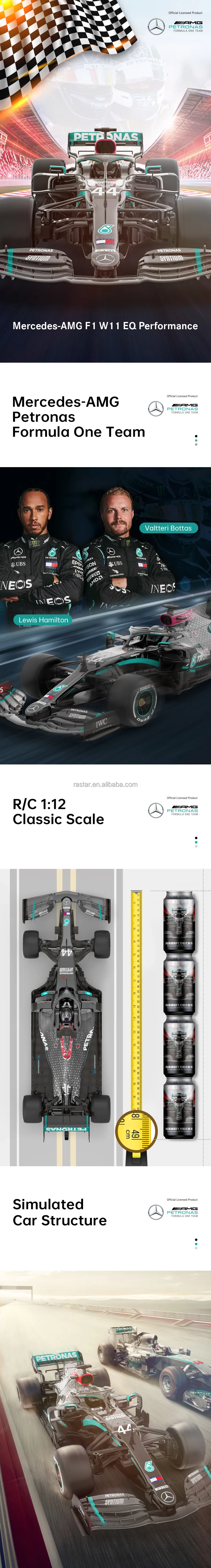 Rastar Mercedes-amg F1 W11 Eq Performance Rc Car Toys 1/12 Racing Car ...