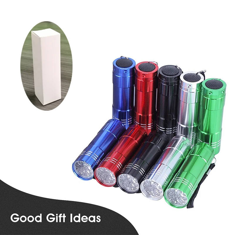 Self Defense 9 Led Torch Light Aaa Battery Led Mini Aluminum With Red ...