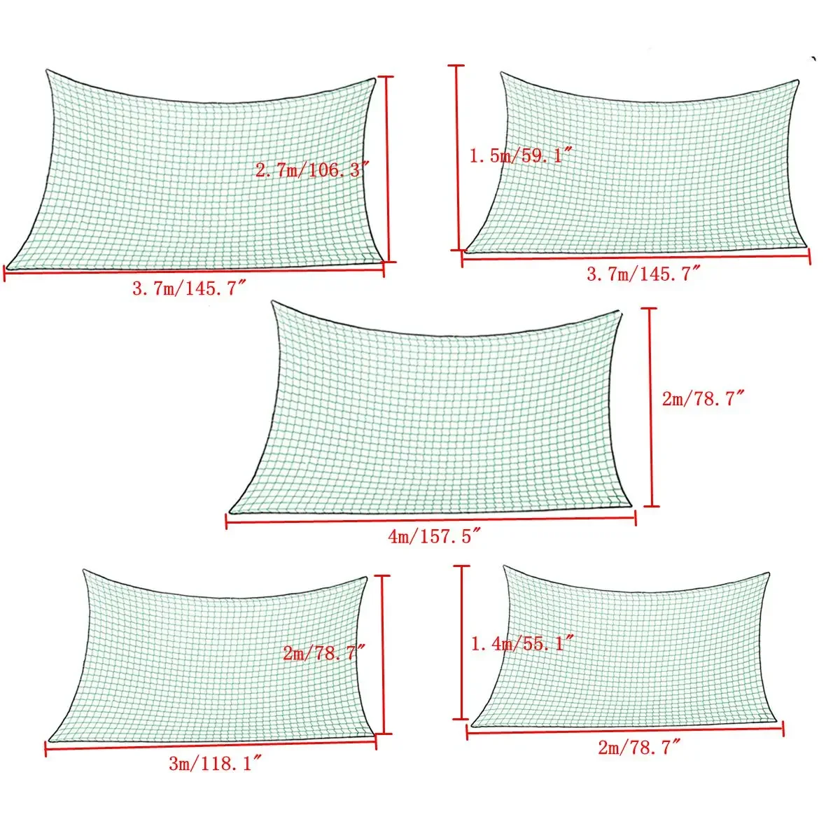 5 Sizes Mesh Cargo Net Strong Heavy Cargo Net Pickup Truck Trailer ...