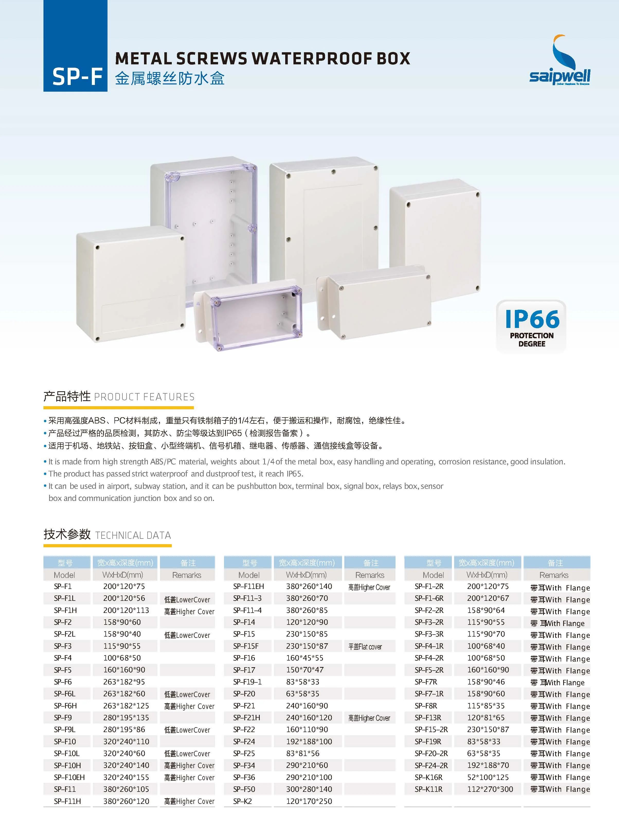 Saip/saipwell Ip67 Waterproof Polycarbonate Enclosure Electrical ...