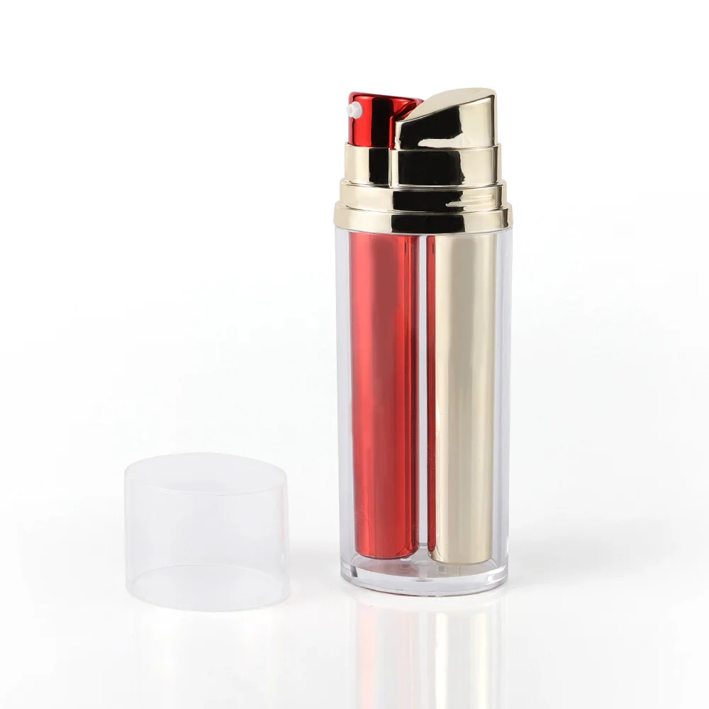 Dual Chamber Airless Pump Bottle - 2*15ml Cosmetic Packaging