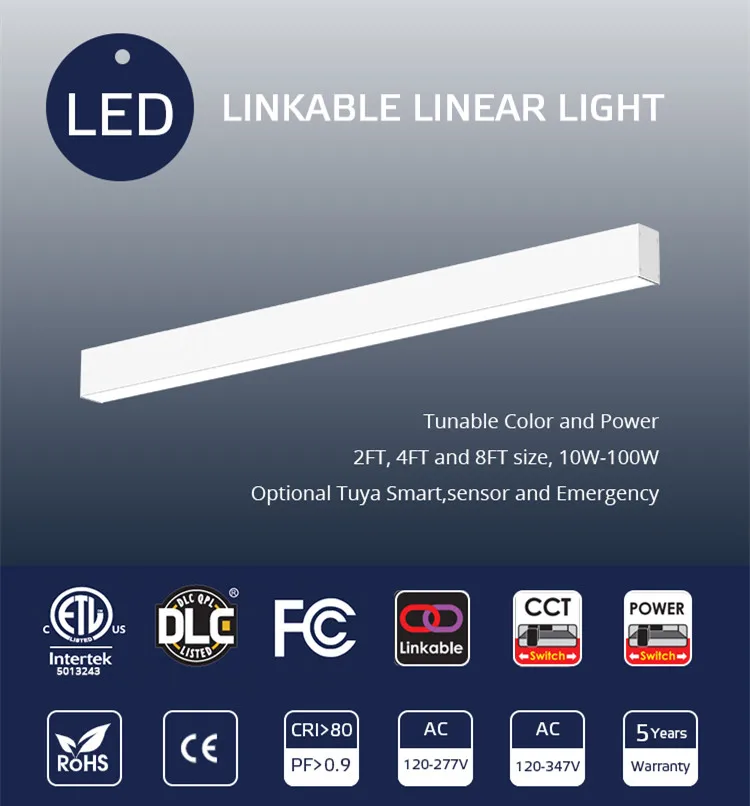 Indoor Supermarket Surface Wall Mounted Batten Ceiling Linkable ...