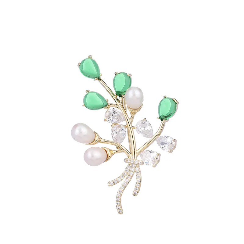 Roche OEM Broche Elegant Zirconia Bouquet Pearl Brooch| Alibaba.com