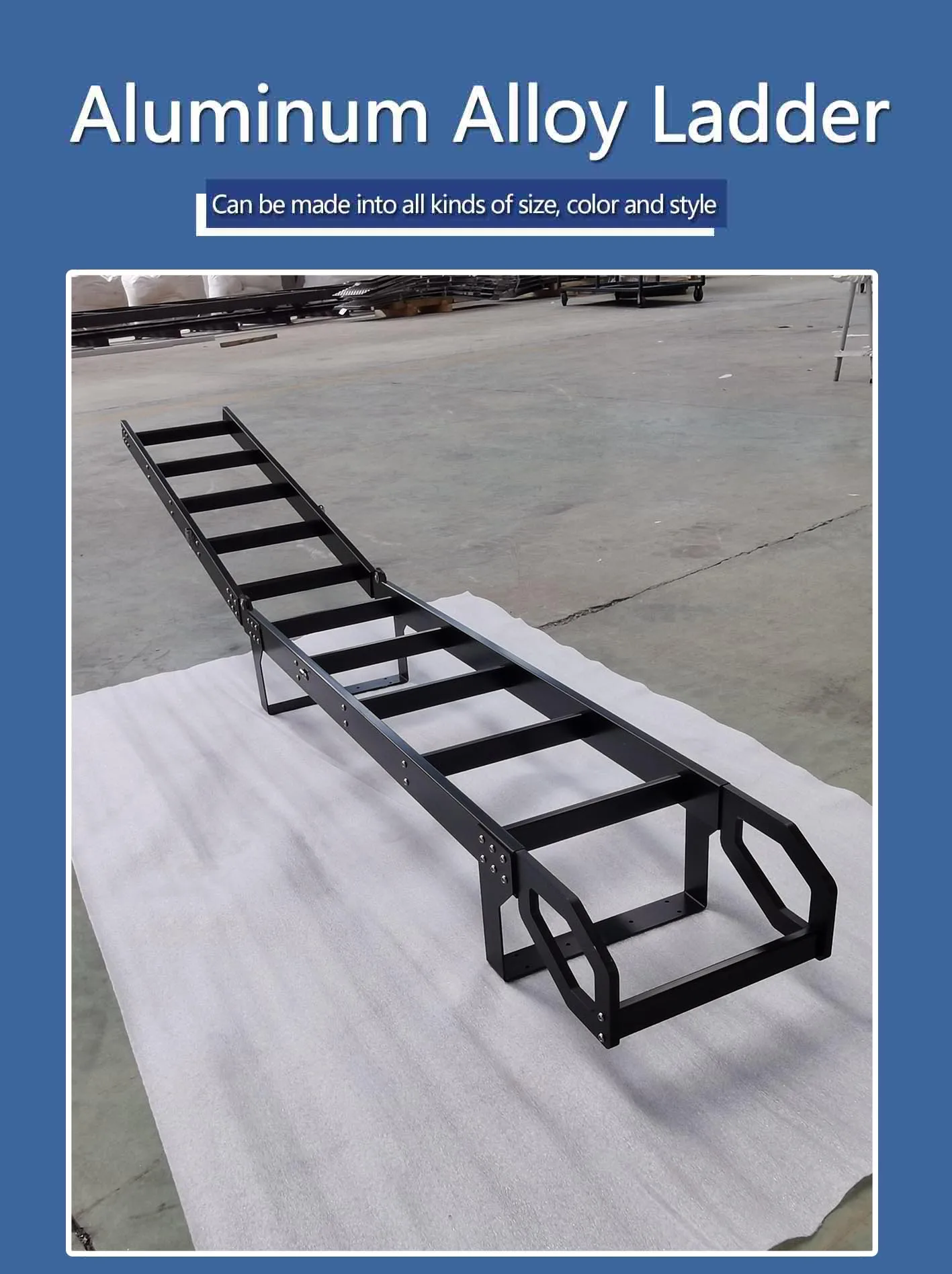 Aluminum Black Ladder Ladder Aluminum Foldable Extension Step Ute ...