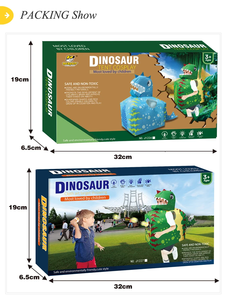 Toss Sticky Target Ball Kids Throwing Cloth Dinosaur Cosplay - Buy ...