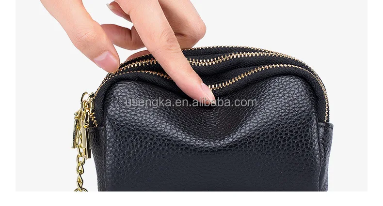 Vintage Retro Genuine Leather Card Wallet Zipper Luxury Designer Key ...