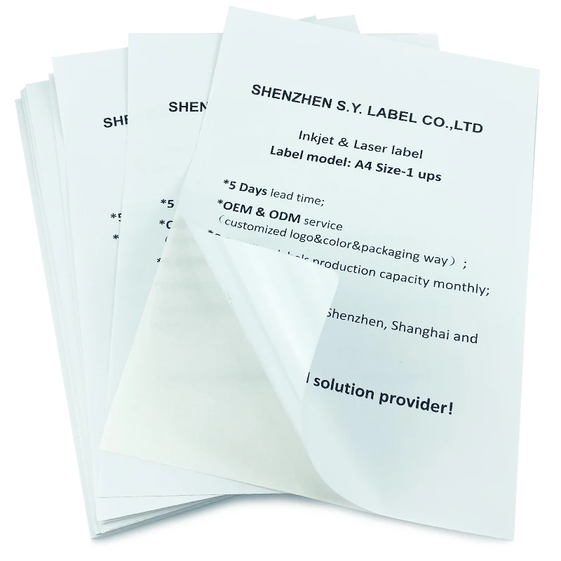High Sticky Printable Matte Self Adhesive A4 Sticker Paper