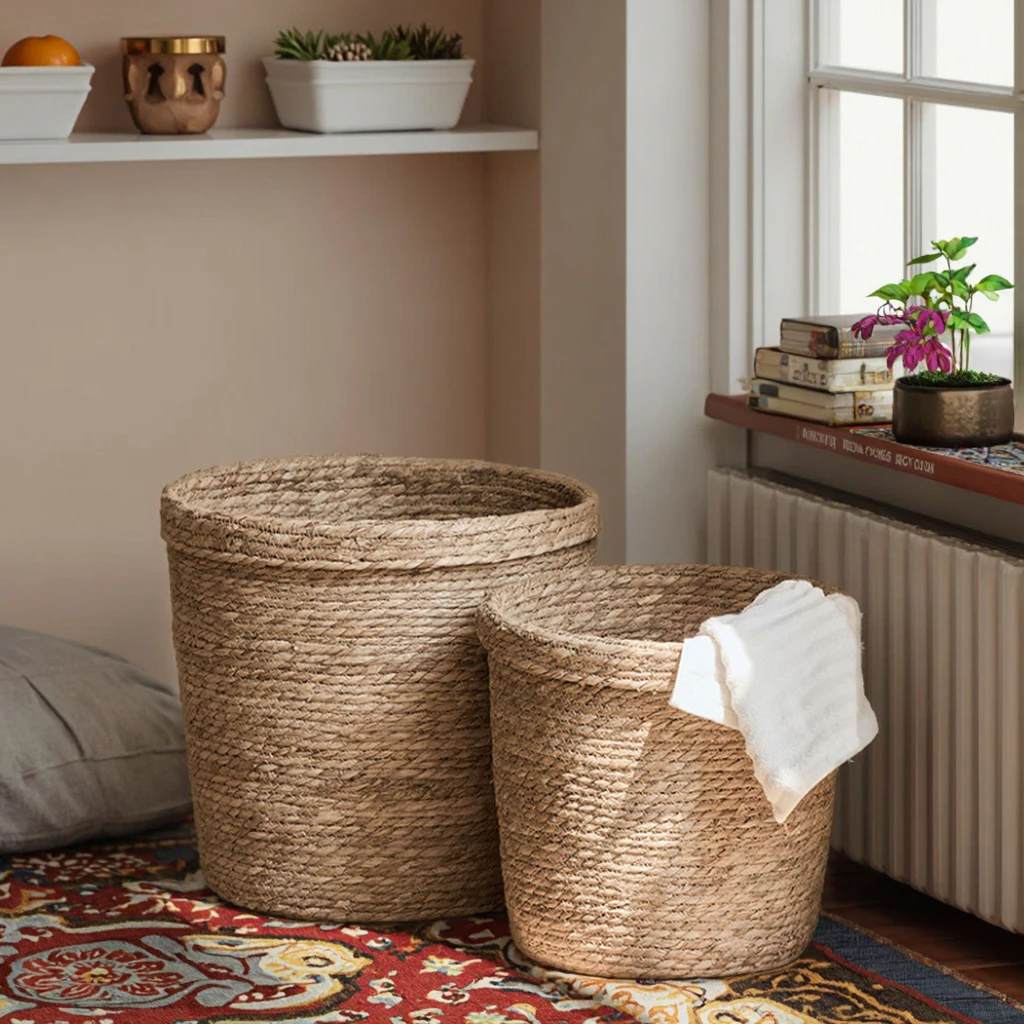 Modern Simple Seaweed Storage Baskets Household Woven Storage Boxes ...